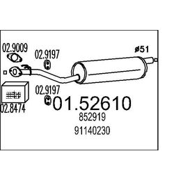 MTS MARKENTECHNIKSERVICEGMBH & CO. KG MTS Mittelschalld&auml;mpfer 0152610 f&uuml;r Opel