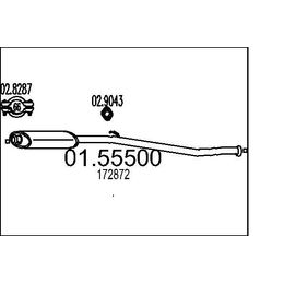 MTS MARKENTECHNIKSERVICEGMBH & CO. KG MTS Mittelschalld&auml;mpfer 0155500 f&uuml;r Peugeot