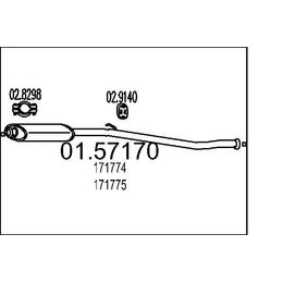 MTS MARKENTECHNIKSERVICEGMBH & CO. KG MTS Mittelschalld&auml;mpfer 0157170 f&uuml;r Peugeot