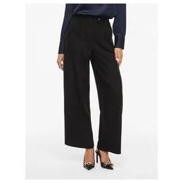 Anzughose Vila "VISIFFE HW WIDE PANTS - NOOS", Damen, Gr. 40, L&auml;nge 32, schwarz (schwarz beauty), Web, Obermaterial: 72% Polyester, 24% Viskose, 4% Elasthan, unifarben, relaxed fit normal, Hosen Anzughose