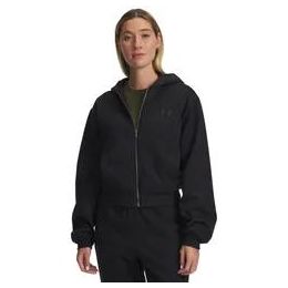 Kapuzensweatjacke Under Armour "UA Icon Vida Flc FZ", Damen, Gr. M, schwarz (schwarz,, schwarz), Obermaterial: 59% Baumwolle, 41% Polyester, Sweatjacken