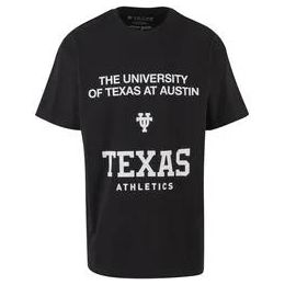T-Shirt "Upscale by Mister Tee Texas Longhorns 25 Oversize Tee", Damen, Gr. S, schwarz, 100% Baumwolle, UPSCALE BY MISTER TEE, bedruckt, oversize, Rundhals, Shirts T-Shirt