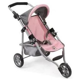 Bayer Chic 2000 Puppenbuggy CHIC2000 "Jogging-Buggy Lola", bunt (melange grau, rosa), Puppenwagen, KinderB:33cm H:57cm T:70cm, Kunststoff, Metall, Stoff, mit klappbarem Verdeck, B:33cm H:57cm T:70cm