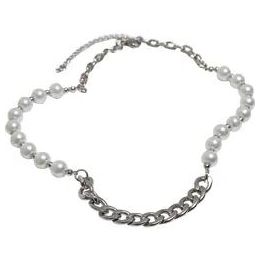 Kette mit Anh&auml;nger Urban Classics "Urban Classics Unisex Pearl Various Chain Necklace", silber, Halsketten, Herren, onesize, Eisen