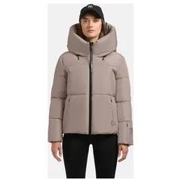Steppjacke Khujo "Audrey Matt", Damen, Gr. M (38), grau, Obermaterial: 100% Polyester. Innenfutter: 100% Nylon. Wattierung: 100% Polyester, gerade h&uuml;ftbedeckend, hoch geschlossener Ausschnitt, &Auml;rmel ohne &Auml;rmelschlitz Rippstrickb&uuml;ndchen, Jacken Steppjacke, Warme Winterjacke mit verstellbarer Kapuze