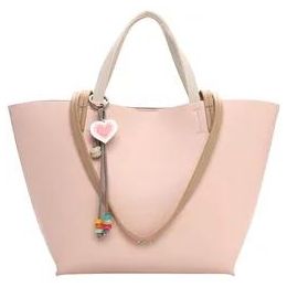 Shopper Tamaris "Shopper TAS Keshia", Damen, Gr. B/H/T: 48cm x 30cm x 12cm 0, rosa (lightrose 646), Polyurethan, Taschen Shopper