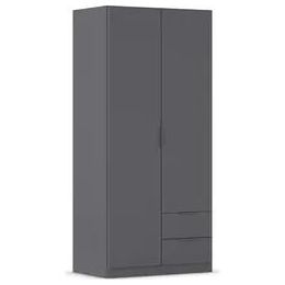 Kleiderschrank Rauch "Dreht&uuml;renschrank Schrank Garderobe Ankleide Schlafzimmer LAGOA", graumetallic, B:91cm H:197cm T:54cm, Holzwerkstoff, Schr&auml;nke, Kleiderschrank, mit ger&auml;umigen Schubladen, optional mit Aufsatz MADE IN GERMANY