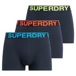 Boxershorts Superdry "Boxershort TRUNK TRIPLE PACK 3er Pack", Herren, Gr. L, blau (dunkelblau), Obermaterial: 95% Baumwolle CO. 5% Elasthan EL., Unterhosen