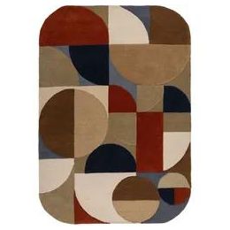 Wollteppich FLAIR RUGS "Mia Arch", terrakotta, B:160cm H:12mm L:230cm, Wolle, Teppiche, mit gebogener Kantenform
