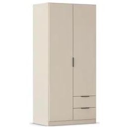 Kleiderschrank Rauch "Dreht&uuml;renschrank Schrank Garderobe Ankleide Schlafzimmer LAGOA", beige (champagner), B:91cm H:197cm T:54cm, Holzwerkstoff, Schr&auml;nke, Kleiderschrank, mit ger&auml;umigen Schubladen, optional mit Aufsatz MADE IN GERMANY