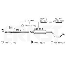 Ernst Mittelschalld&auml;mpfer Set 033299 f&uuml;r Opel GM