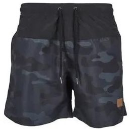 Badeshorts Urban Classics "Urban Classics Herren Block Swim Shorts", Gr. M, US-Gr&ouml;&szlig;en, blk, schwarzcamo, 100% Polyamid, Badehosen Badeshorts