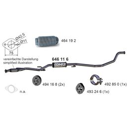 Ernst Mittelschalld&auml;mpfer 646116 f&uuml;r HYUNDAI