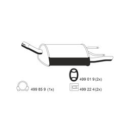 Ernst Endschalld&auml;mpfer 011044 f&uuml;r Opel GM