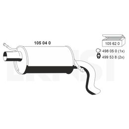 Ernst Endschalld&auml;mpfer 105040 f&uuml;r Ford VAG