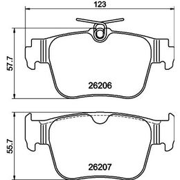 Hella Bremsbelagsatz, Scheibenbremse 8db355040851 f&uuml;r Ford Skoda VW CUPRA