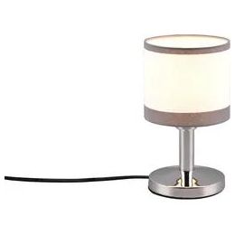 Trio REALITY LEUCHTEN Schreibtischlampe "DAVOS, Tischleuchte exkl 1xE14 max 10W On/Off Touch Steuerung", silber (chrom wei&szlig;), 1, &Oslash; 12cm H: 22,5cm, 1 Stk., Leuchten, Nachttischlampe H&ouml;he 22cm mit Touchfunktion und Stoffschirm &Oslash;12 cm, Schreibtischlampe