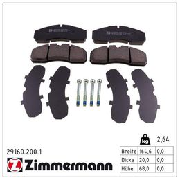 Zimmermann Bremsbelagsatz, Scheibenbremse 291602001 Vorderachse f&uuml;r IVECO RENAULT TRUCKS