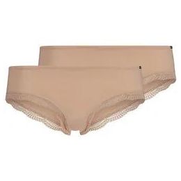Panty Skiny "Classicotton", Damen, Gr. 38, beige, Obermaterial: 94% Baumwolle, 6% Elasthan. Spitze: 85% Polyamid, 15% Elasthan, Unterhosen Panty, feminin, bequem, elastisch, mit Spitze, mit Stretch, Baumwollmix