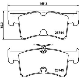 Hella Bremsbelagsatz, Scheibenbremse 8db355045951 Hinterachse f&uuml;r VW