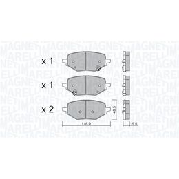MAGNETI MARELLI Bremsbelagsatz, Scheibenbremse 363916061473