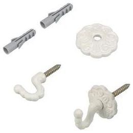 Zierhaken Liedeco Gr. 1, wei&szlig;, L:0,25cm, Metall, Haken, f&uuml;r Vorh&auml;nge