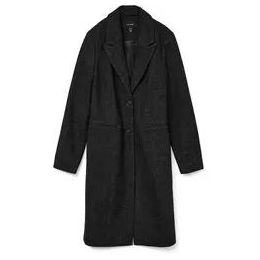 V&eacute;ro Moda Langmantel VERO MODA "VMBLAZA HERINGBONE LONG WOOL COAT GA BOO", Damen, Gr. M, schwarz pattern:herringbone wei&szlig;, Web, Obermaterial: 64% Polyester, 30% Wolle, 3% Polyacryl, 3% Polyamid, Fischgratmuster, gemustert, regular fit, V-Ausschnitt, M&auml;ntel