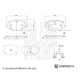 Blue Print Bremsbelagsatz, Scheibenbremse adbp420213 Vorderachse f&uuml;r BMW MINI