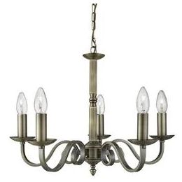 Searchlight Kronleuchter "Richmond 5Lt Pendant", antikmessing, 5, &Oslash; 52cm H: 38cm, 1 Stk., Leuchten, Kronleuchter
