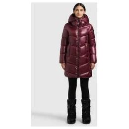 Steppmantel Khujo "ADRIANA", Damen, Gr. L, mahagoni rot, 100% Nylon, unifarben, regular fit h&uuml;ftlang, eingesetzt elastischer Bund mit Windstopper, M&auml;ntel Steppmantel