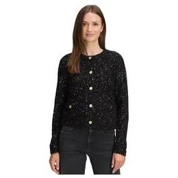 BETTY & CO Strickjacke BETTY & CO "Damen mit Lurexfaden", Damen, Gr. 40, schwarz, Strick, Obermaterial: 62% Polyacryl, 16% Polyester, 12% Polyester, 4% Wolle, 3% Polyamid, 3% Elasthan, l&auml;ssig geschnitten normal, Rundhals, Strickjacken Strickjacke