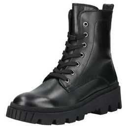 Schn&uuml;rstiefelette Gabor "Gabor Stiefelette Glattleder", Damen, Gr. 40, schwarz, Glattleder, Schuhe Schn&uuml;rstiefelette