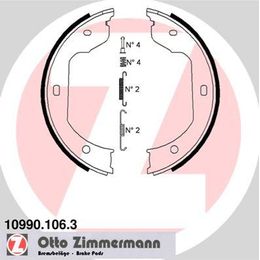 Zimmermann Bremsbackensatz, Feststellbremse 109901063 Hinterachse f&uuml;r BMW VAG