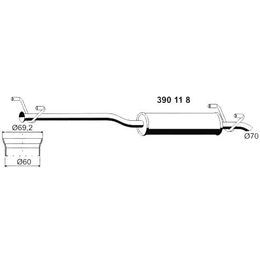 VEGAZ Mittelschalld&auml;mpfer ms485 f&uuml;r Mercedes