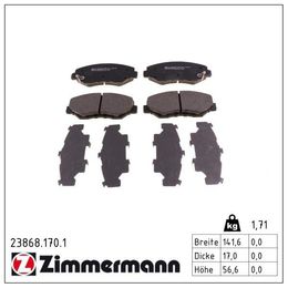 Zimmermann Bremsbelagsatz, Scheibenbremse 238681701 Vorderachse f&uuml;r HONDA (DONGFENG)