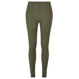 Leggings Urban Classics "Urban Classics Damen Ladies Washed Faux Leather Pants", Damen, Gr. XXL, US-Gr&ouml;&szlig;en, olive, 85% Polyester, 15% Elasthan, unifarben, slim fit, Hosen Leggings