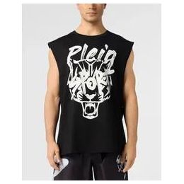 T-Shirt Plein Sport "Tank-Top", Herren, Gr. M, schwarz (02, schwarz), Obermaterial: 100% Baumwolle, Shirts T-Shirt