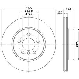 Hella Bremsscheibe 8dd355128481 325mm 25mm f&uuml;r BMW