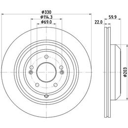 Hella Bremsscheibe 8dd355132661 330mm 22mm f&uuml;r KIA