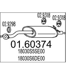 MTS MARKENTECHNIKSERVICEGMBH & CO. KG MTS Endschalld&auml;mpfer 0160374 f&uuml;r HONDA