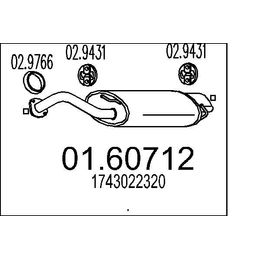 MTS MARKENTECHNIKSERVICEGMBH & CO. KG MTS Endschalld&auml;mpfer 0160712 f&uuml;r TOYOTA