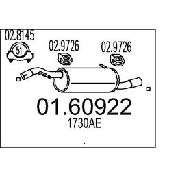 MTS MARKENTECHNIKSERVICEGMBH & CO. KG MTS Endschalld&auml;mpfer 0160922 f&uuml;r Peugeot