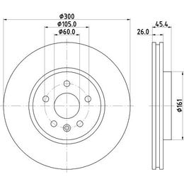 Hella Bremsscheibe 8dd355122851 300mm 26mm f&uuml;r Opel