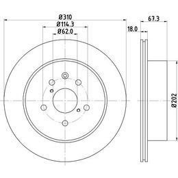 Hella Bremsscheibe 8dd355112881 310mm 18mm f&uuml;r LEXUS TOYOTA (FAW)