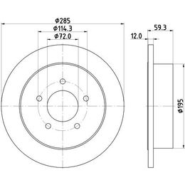 Hella Bremsscheibe 8dd355118341 285mm 12mm f&uuml;r JEEP