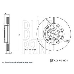Blue Print adbp430178 Vorderachse innenbel&uuml;ftet 312mm f&uuml;r HONDA