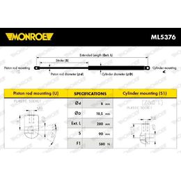 Monroe Gasfeder, Koffer-/Laderaum 11356527 f&uuml;r Audi