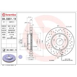 Brembo Bremsscheibe 09.C651.1X 280mm 25mm f&uuml;r MAZDA (CHANGAN)