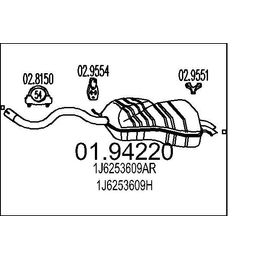 MTS MARKENTECHNIKSERVICEGMBH & CO. KG MTS Endschalld&auml;mpfer 0194220 f&uuml;r VW SEAT