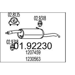 MTS MARKENTECHNIKSERVICEGMBH & CO. KG MTS Endschalld&auml;mpfer 0192230 f&uuml;r Ford